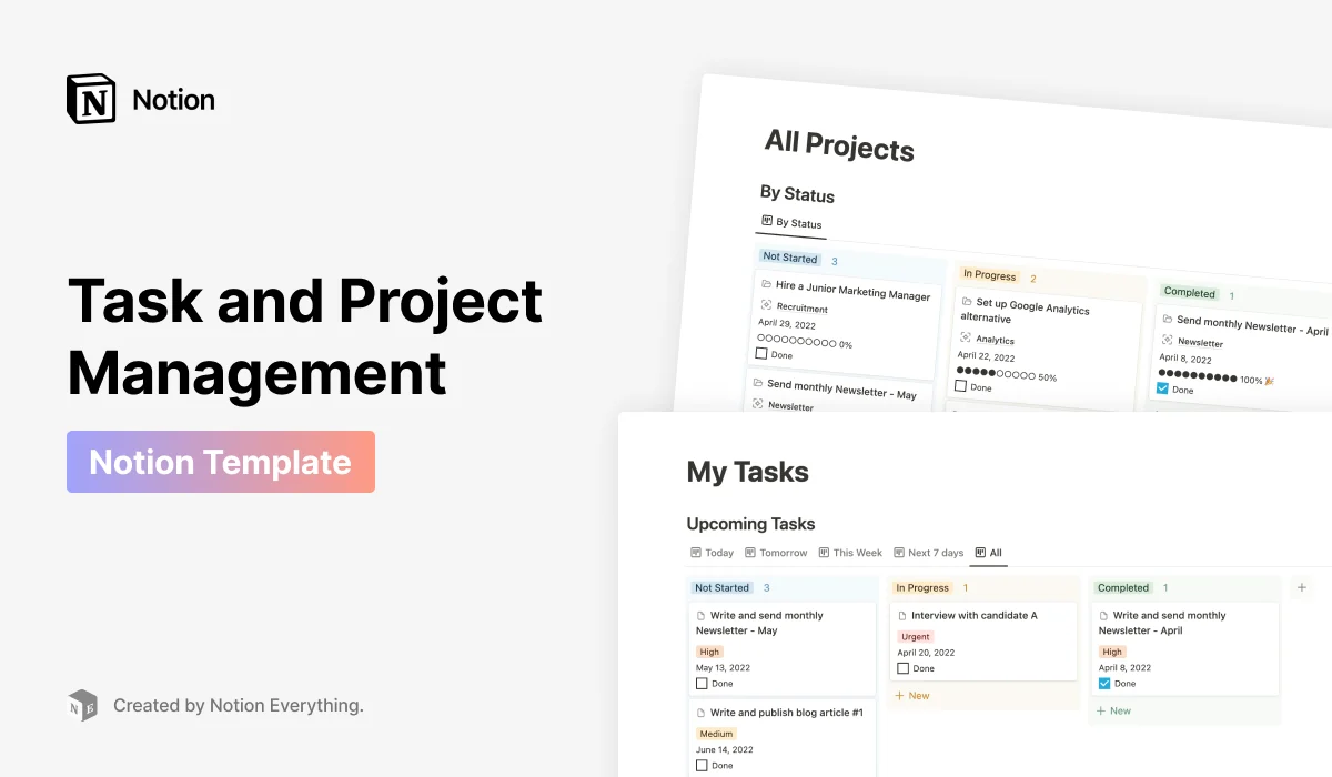 Task and Project Management System - Notionland Template Gallery